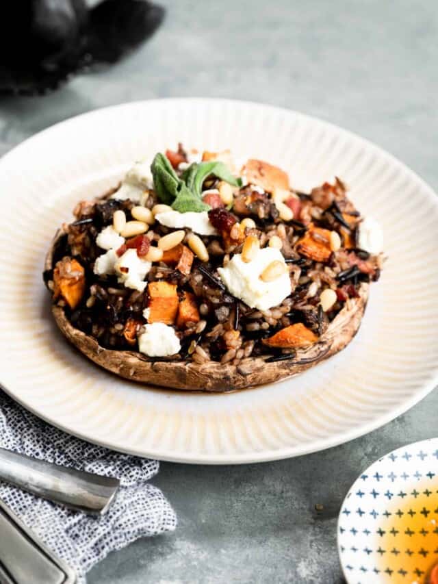 Easy Wild Rice Stuffed Portobello Mushrooms | Josie + Nina