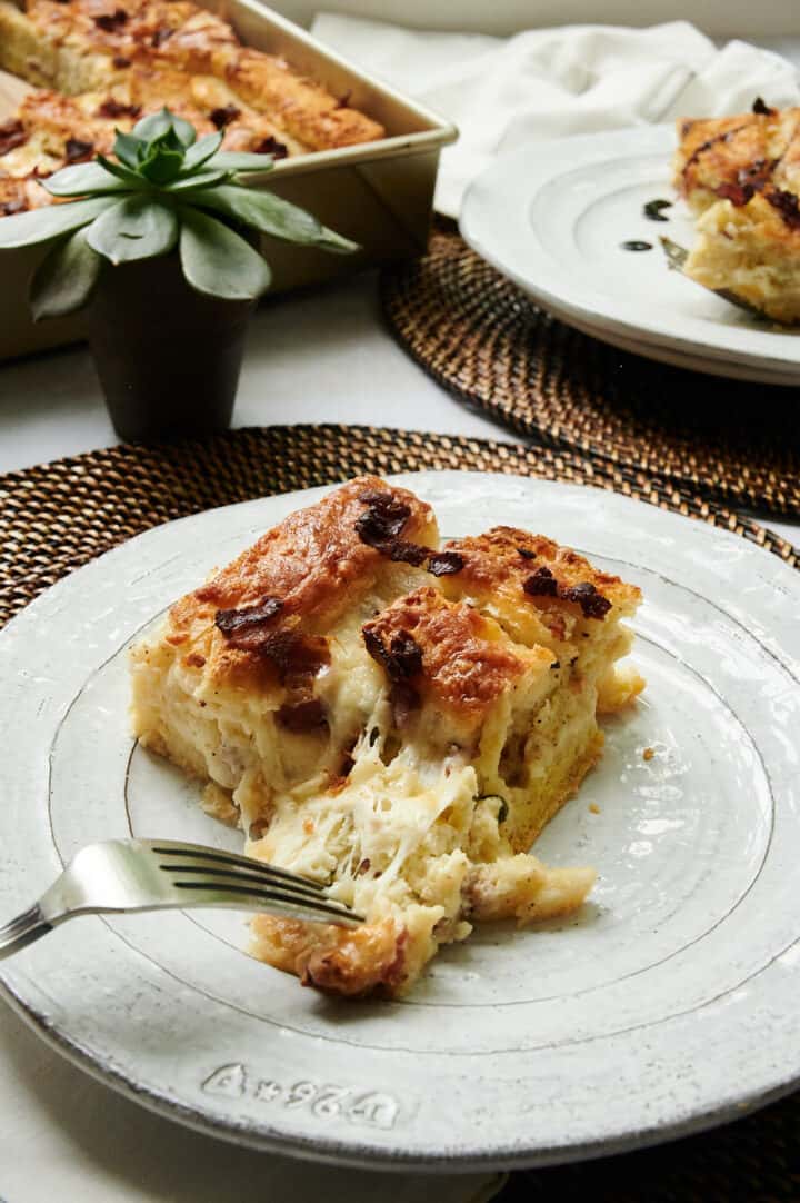 Overnight Breakfast Casserole with Sausage & Pancetta | Josie + Nina
