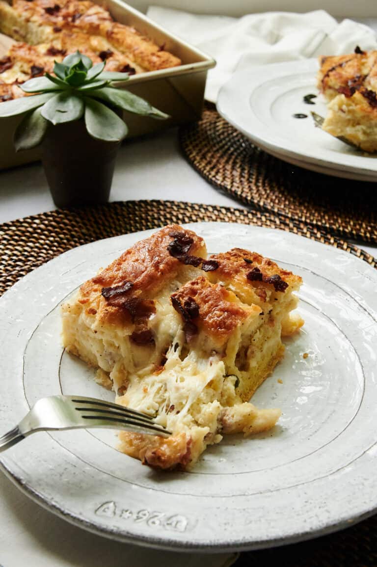 Overnight Breakfast Casserole with Sausage & Pancetta | Josie + Nina