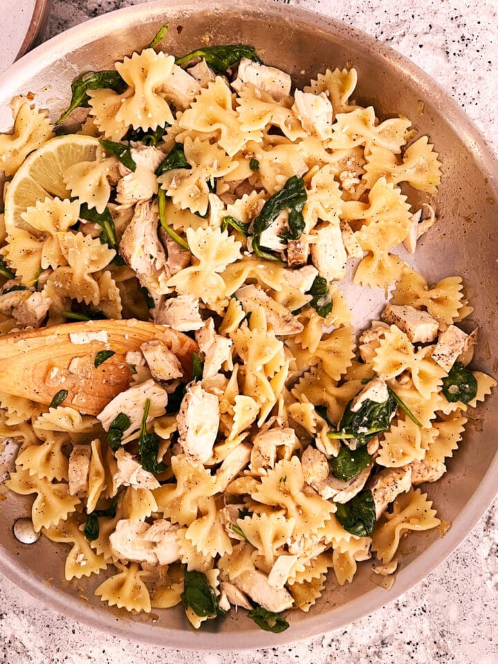 One Pan Chicken Bow Tie Pasta | Josie + Nina
