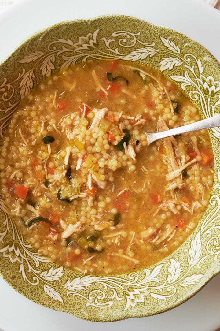 30 Minute Chicken Pastina Soup with Acini de Pepe | Josie + Nina