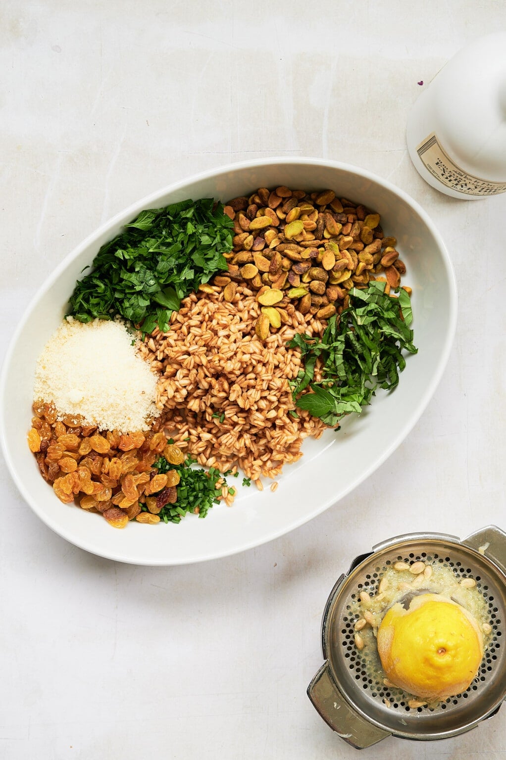 15 Minute Farro Pilaf with Lemon Vinaigrette | Josie + Nina
