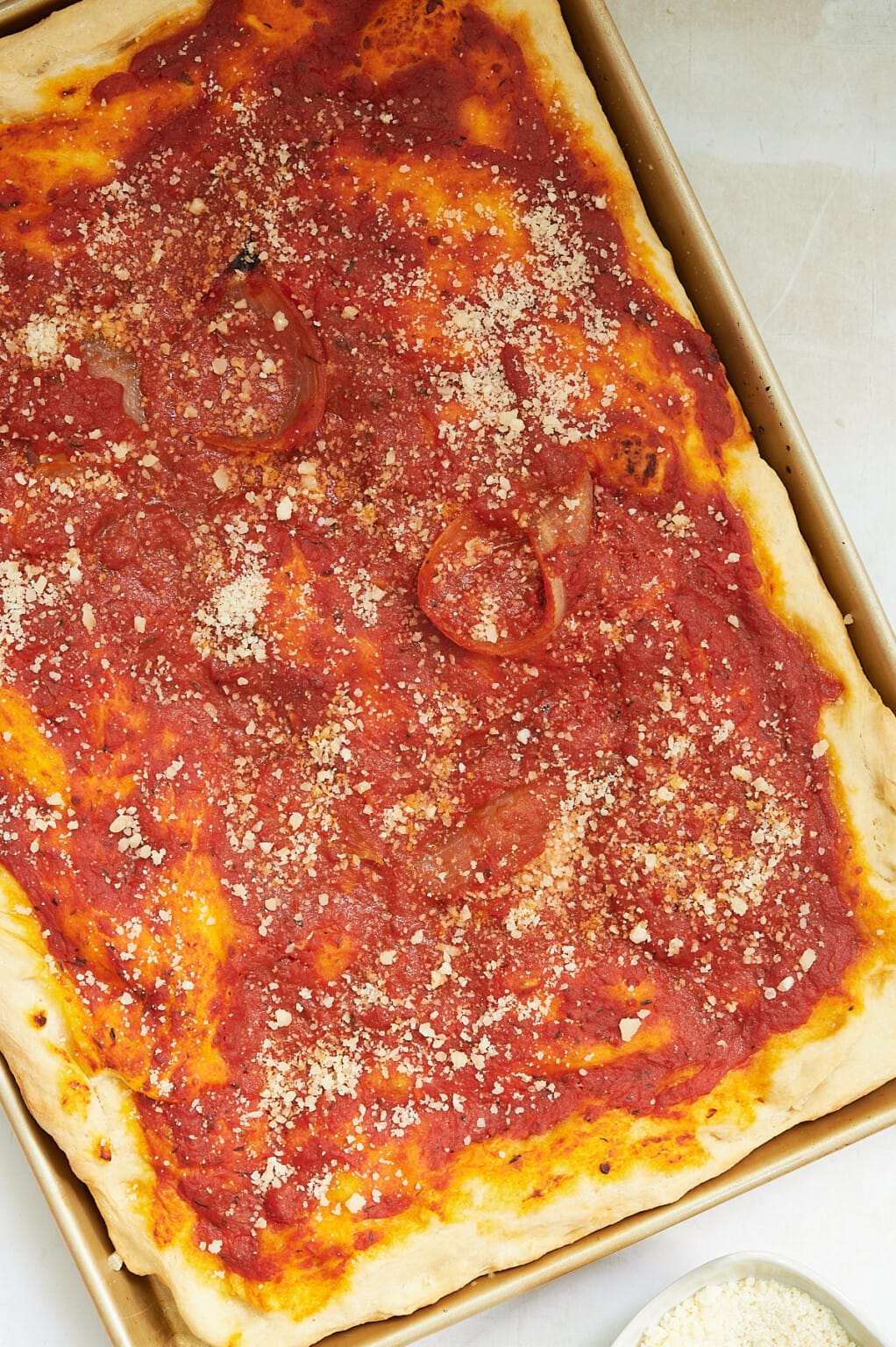 Sheet Pan Philly Tomato Pie | Josie + Nina
