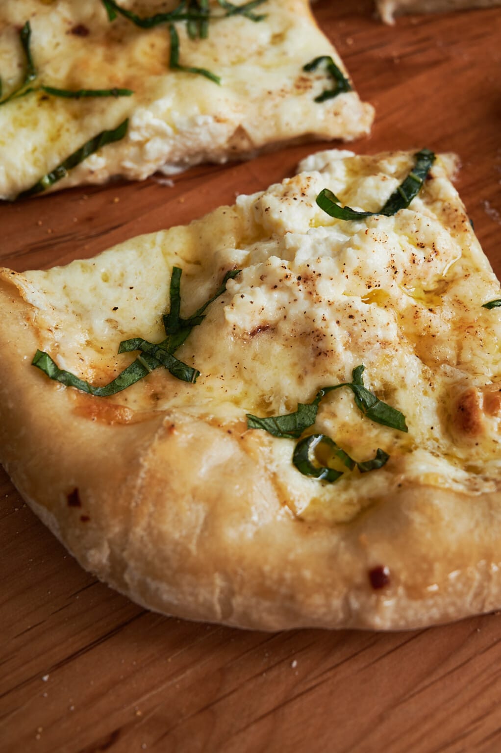 Crispy White Pizza with Ricotta and Asiago | Josie + Nina