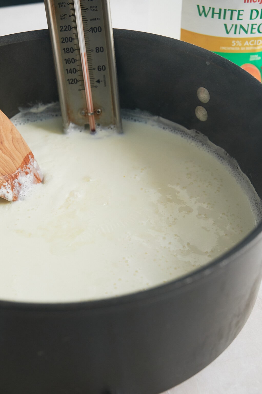 15 Minute Creamy Ricotta Cheese from Scratch (with white vinegar ...