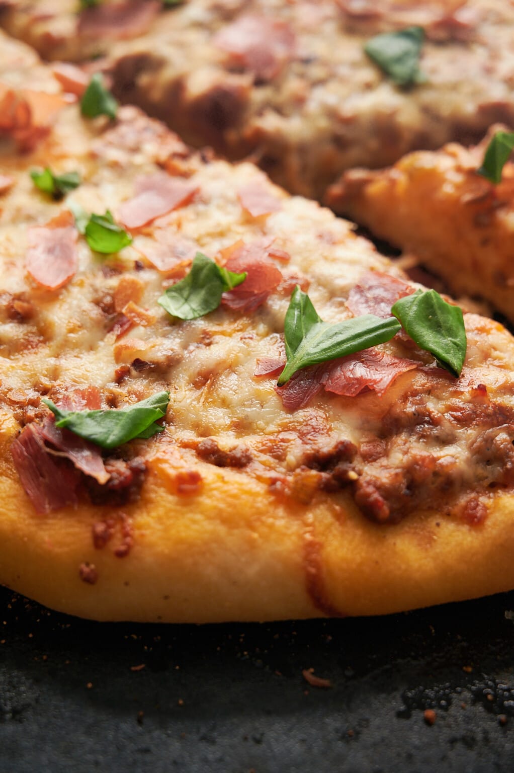 Ultimate Meat Lovers Bolognese Pizza with Crispy Prosciutto | Josie + Nina