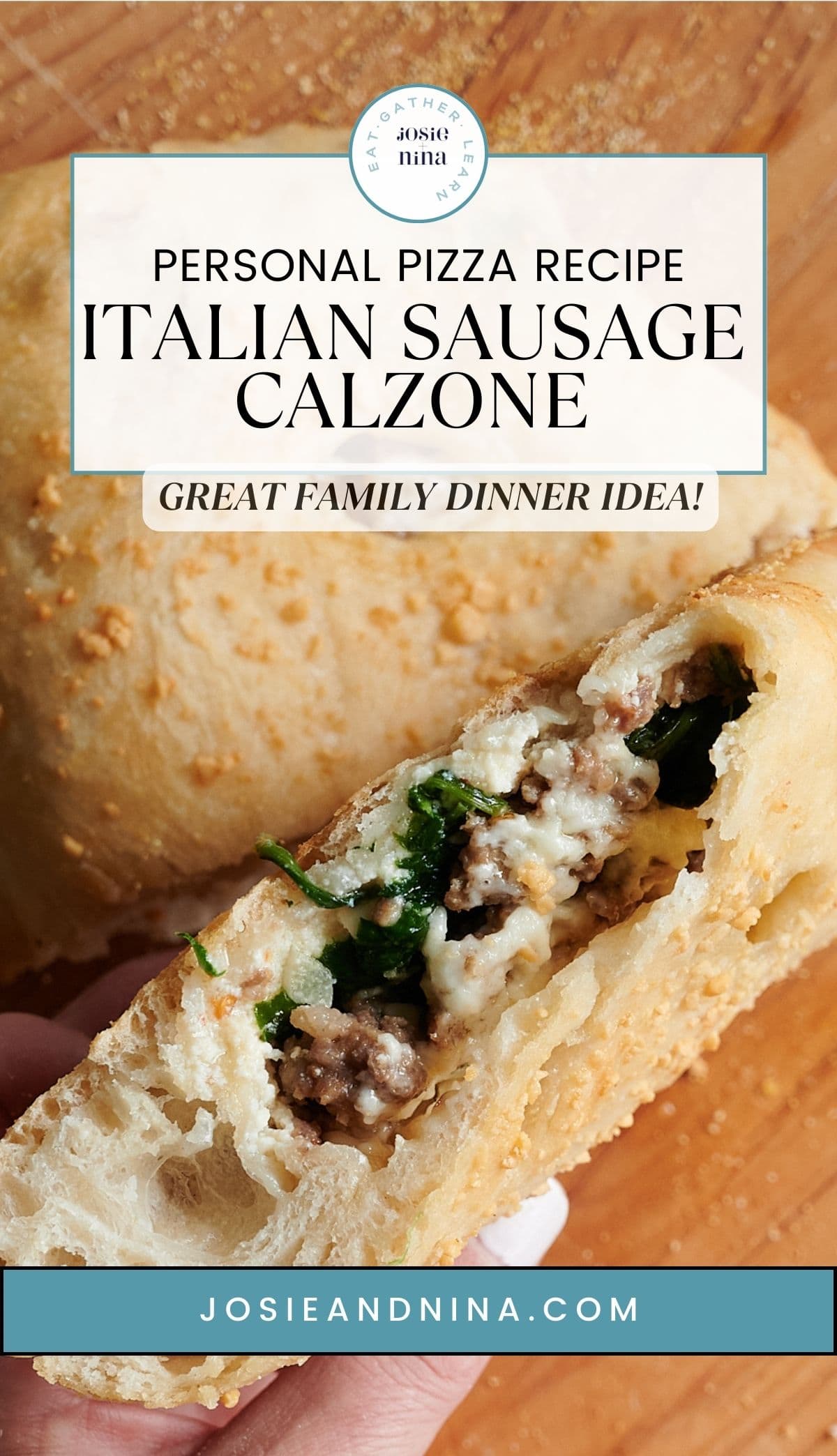 Italian Sausage and Ricotta Calzone | Josie + Nina