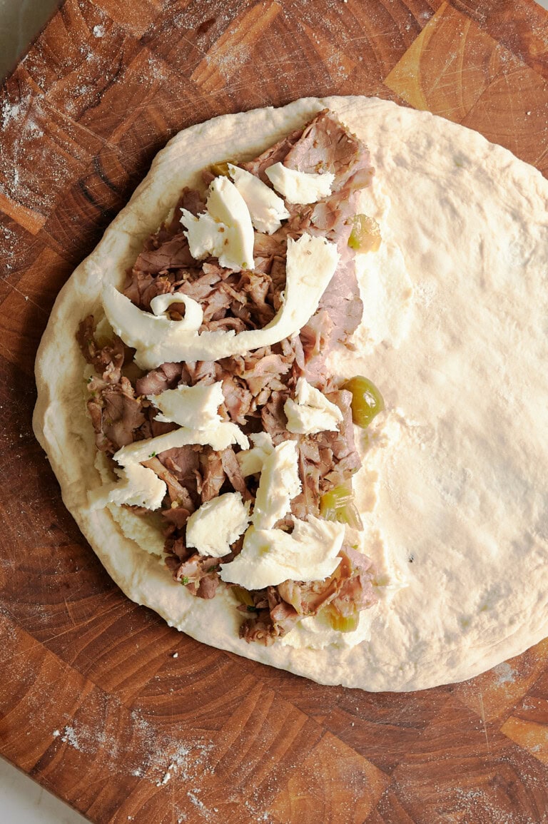 Extra Cheese Italian Beef Calzone | Josie + Nina