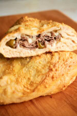 Extra Cheese Italian Beef Calzone | Josie + Nina