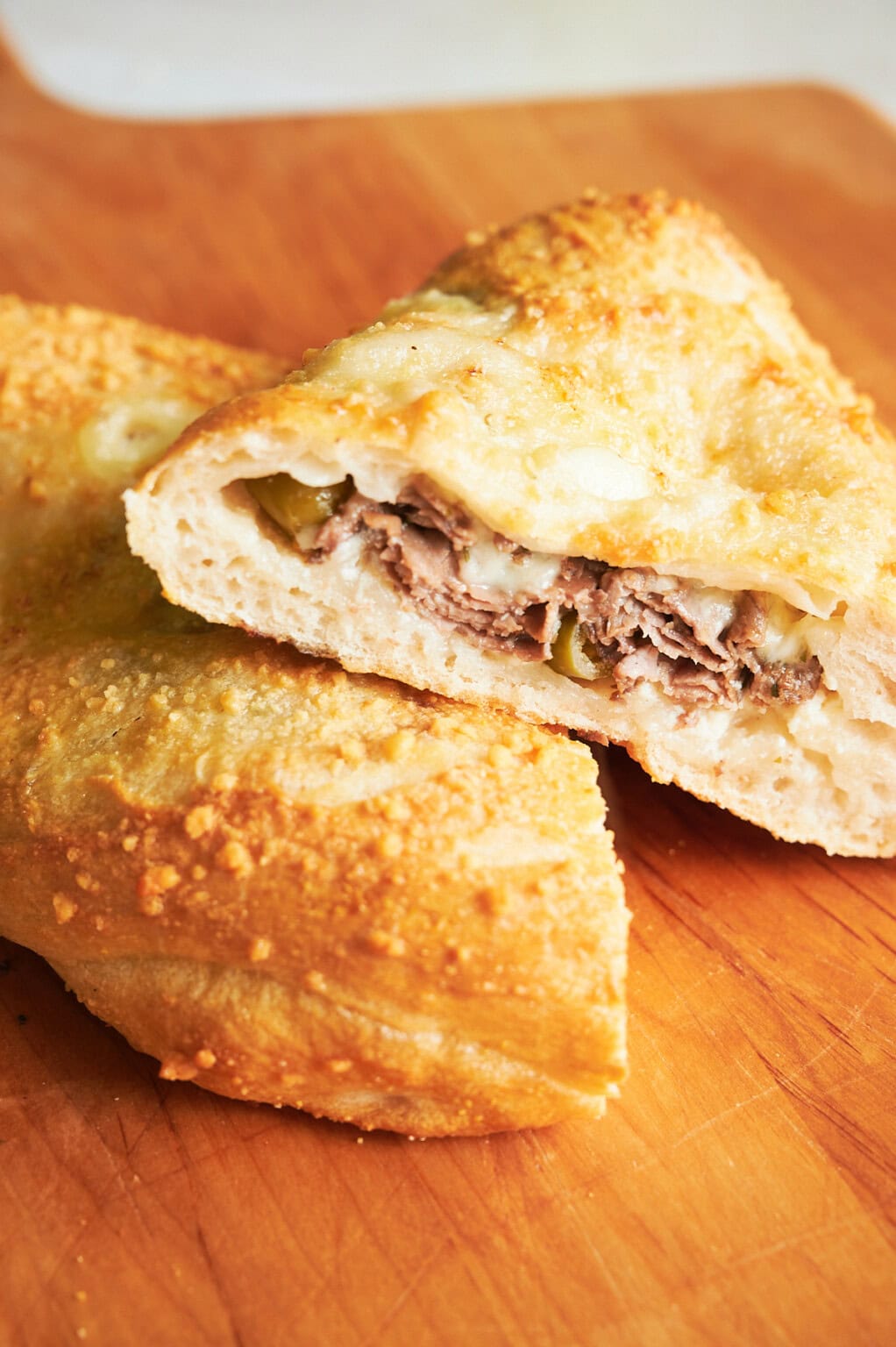 Extra Cheese Italian Beef Calzone | Josie + Nina