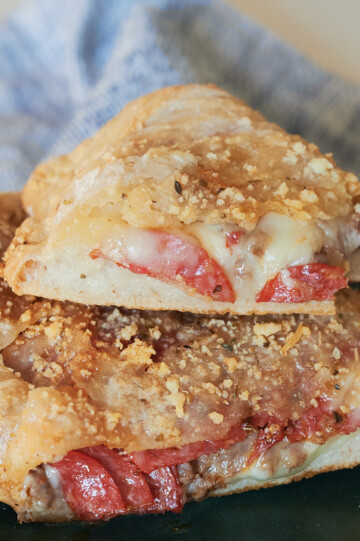 Spicy Meat Lovers Calzone (no ricotta!) | Josie + Nina