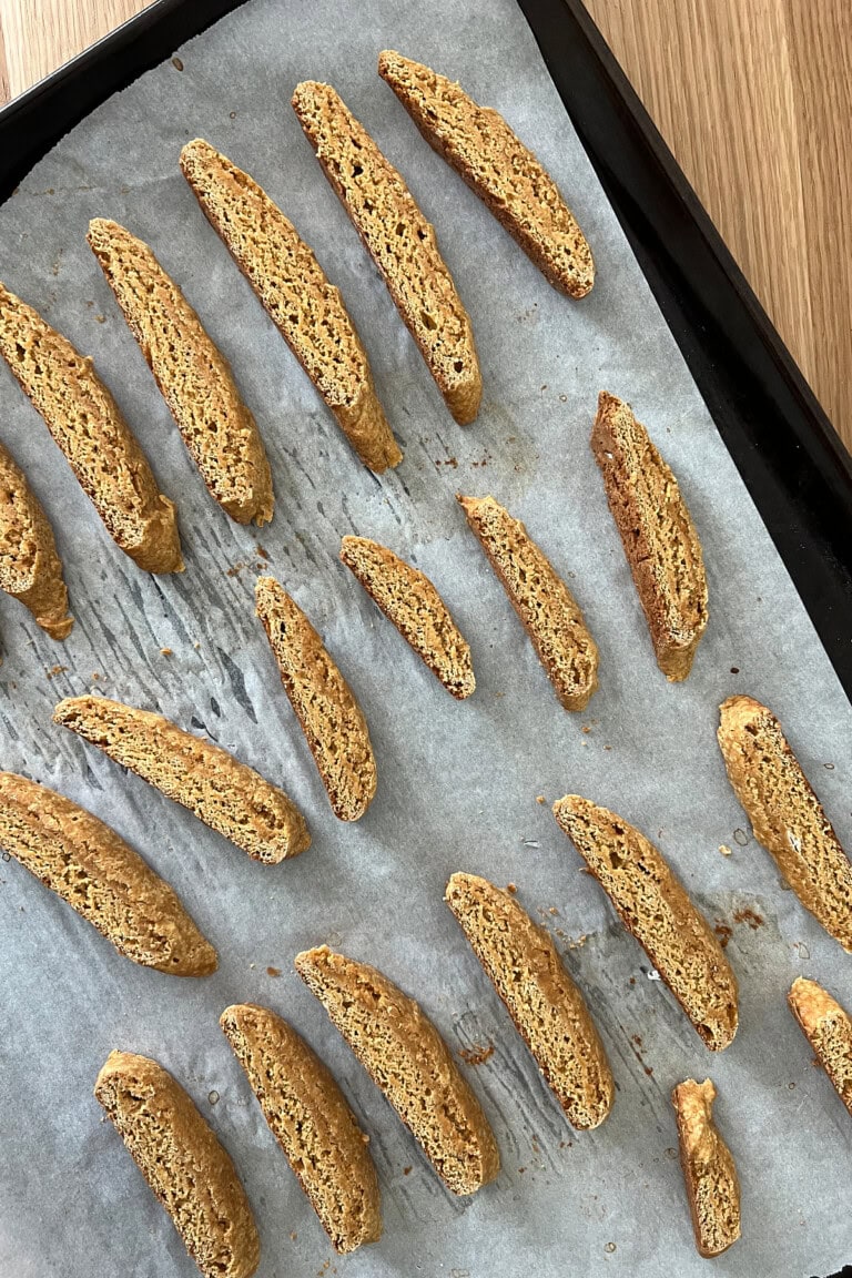 Twice Toasted Pumpkin Biscotti with Brown Butter Glaze