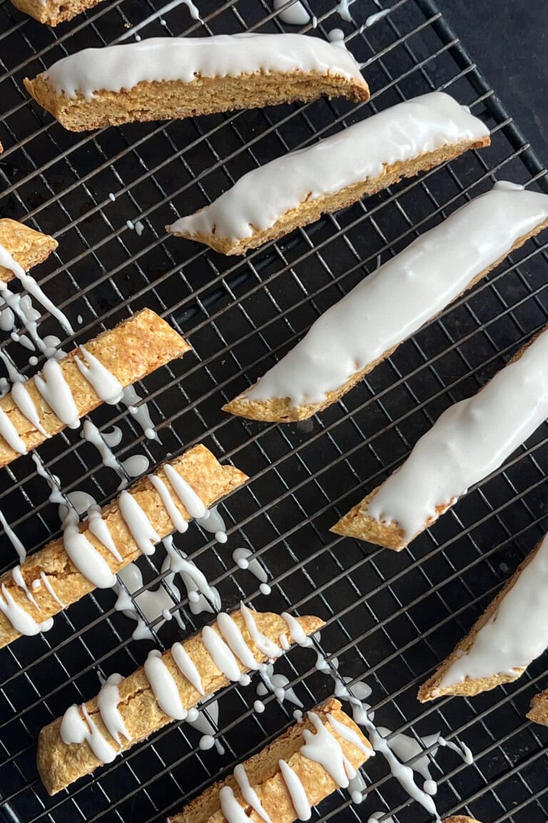 Twice Toasted Pumpkin Biscotti with Brown Butter Glaze