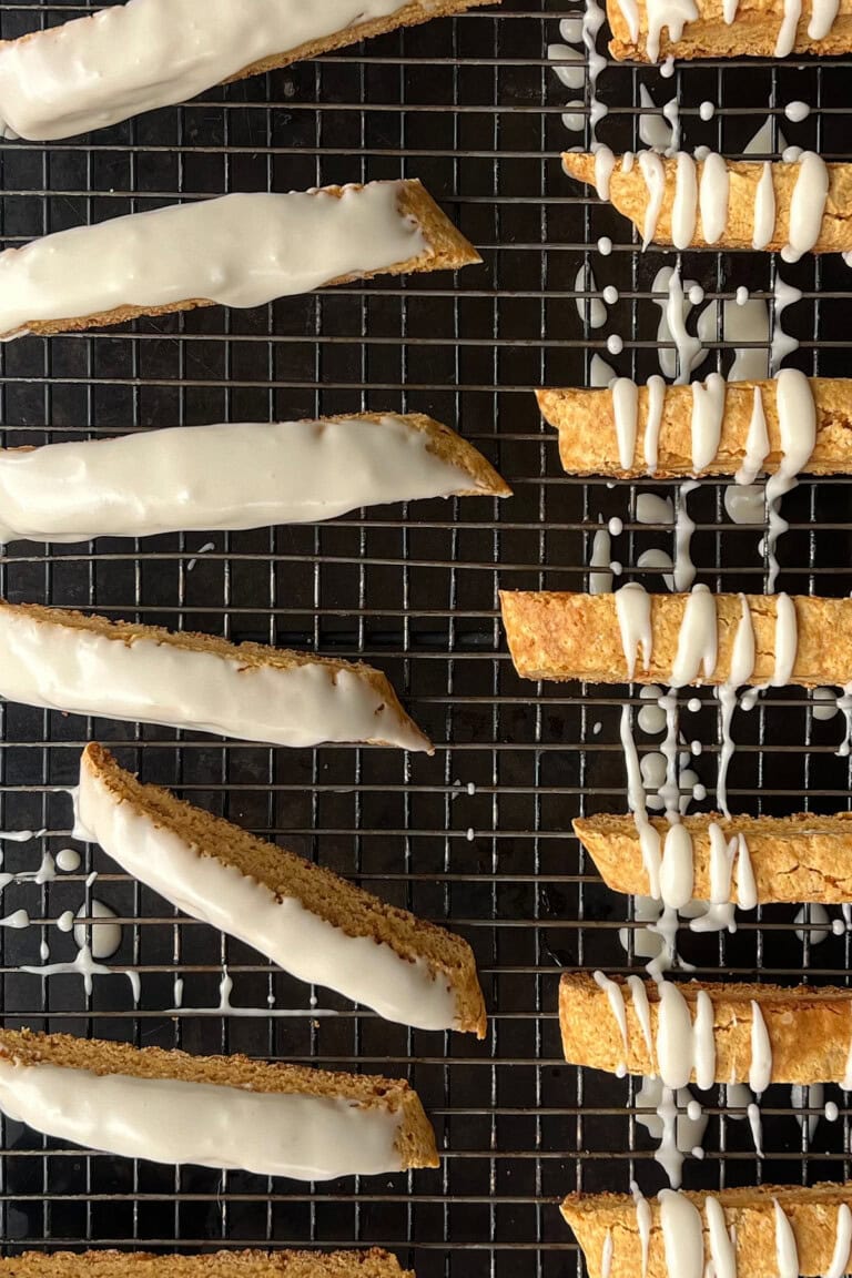 Twice Toasted Pumpkin Biscotti with Brown Butter Glaze